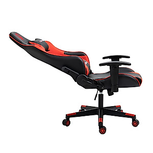 ALINUNU Gaming Chair, Video Game Chair, Computer Office Chair, High-back Ergonomic Racing Seat, Lumbar Support, Adjustable Backrest, Can Recline Gaming Chair (RED)