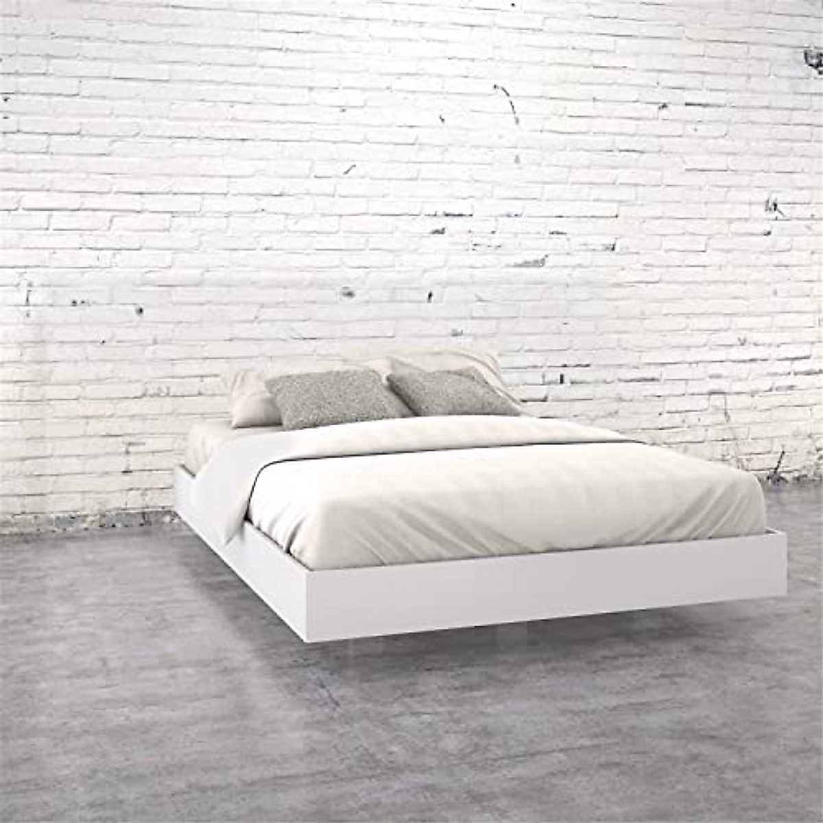 Nexera Queen Size Platform Bed, White