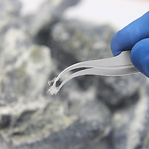 Excelta - 7B-SA-SE - Tweezers - Very Fine Point - Curved - One Star - Anti-Mag. SS - Serrated Tips, 0.06" Height, 0.39300000000000002" Wide, 4.5" Length