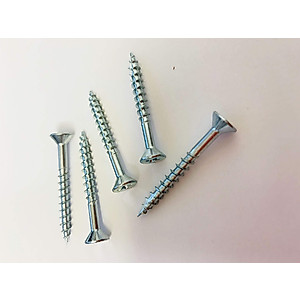 (1,000 Screws) #8 1-1/2" Screws 8x1-1/2 inch 38mm Woodworking Screws #2 Philips Phillips Flat Head Wood Screws Auger Point Deep Thread Countersinking Nibs Zinc Plated PBS T17 Cabinets + Interior