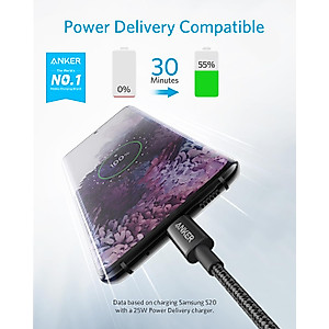 Anker Charger Cable, New Nylon USB C to USB C Cable (3.3ft, 2Pack)Type C 60W(3A) for iPhone 15 / 15Pro/ 15Plus/ 15ProMax, iPad Mini 6/ Pro 2021, iPad Air 4, MacBook Pro 2020, Samsung Galaxy S23,Switch