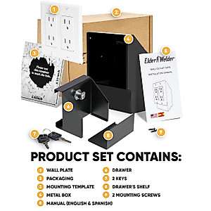 Elder Welder® Wall Outlet Hidden Safe with Key Lock | The Sneaky Way to Trick Thieves | Easy to Install | 100% Real Wall Plate | Wall Hidden Safe for Money | Elevated Choice Over Book Safe or Can Safe
