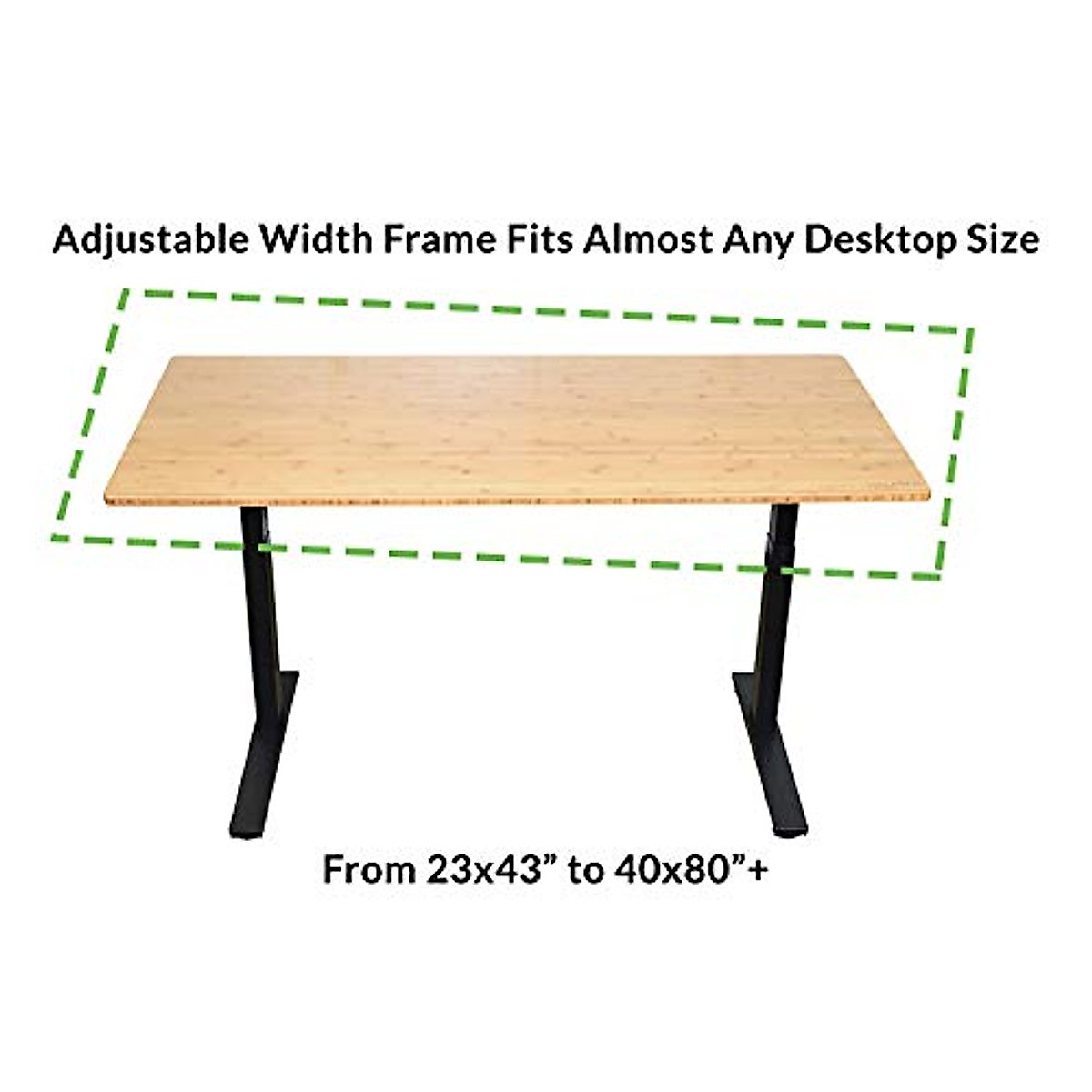 Rise UP Dual Motor Electric Adjustable Height Width Standing Desk Frame with Memory Premium Quality sit Stand up Ergonomic Home Commercial Office Desk Base Legs Base Table no Desktop Computer Black