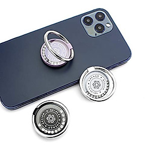 3 Pcs Phone Ring Holder, Yiwanson 360 Degree Rotation Cell Phone Ring Holder, Artificial Diamond Phone Ring Holder Finger Kickstand, Compatible with All Mainstream Smart Phones (Purple White Black)