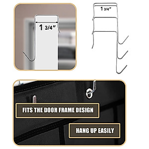 Bofoho Over the Door Shoe Organizer - Mesh Door Shoe Organizer with 24 Pockets and Hooks for Space Saving, Shoe Organizer Door Hanger for Shoes, Hanging Shoe Organizer (Black)