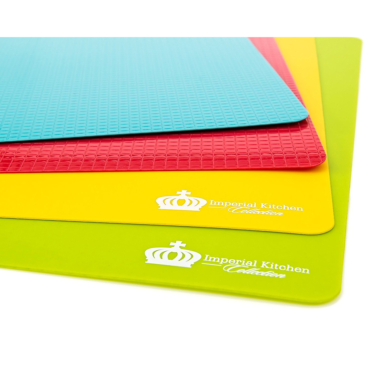 #1 Best Cutting Mat Set. Colorful Kitchen Cutting Board Set, Super Easy Clean Modern Cutting Boards, Nice Flexible Non-Stick Surface. 4 Pieces. Imperial Kitchen Collection