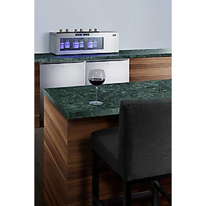 Summit STC6 36 Open Wine Cooler with 6 Bottle Capacity Commercially Approved Digital Thermostat Temperature Alarm LED Lighting Temperature Memory Function in Stainless Steel