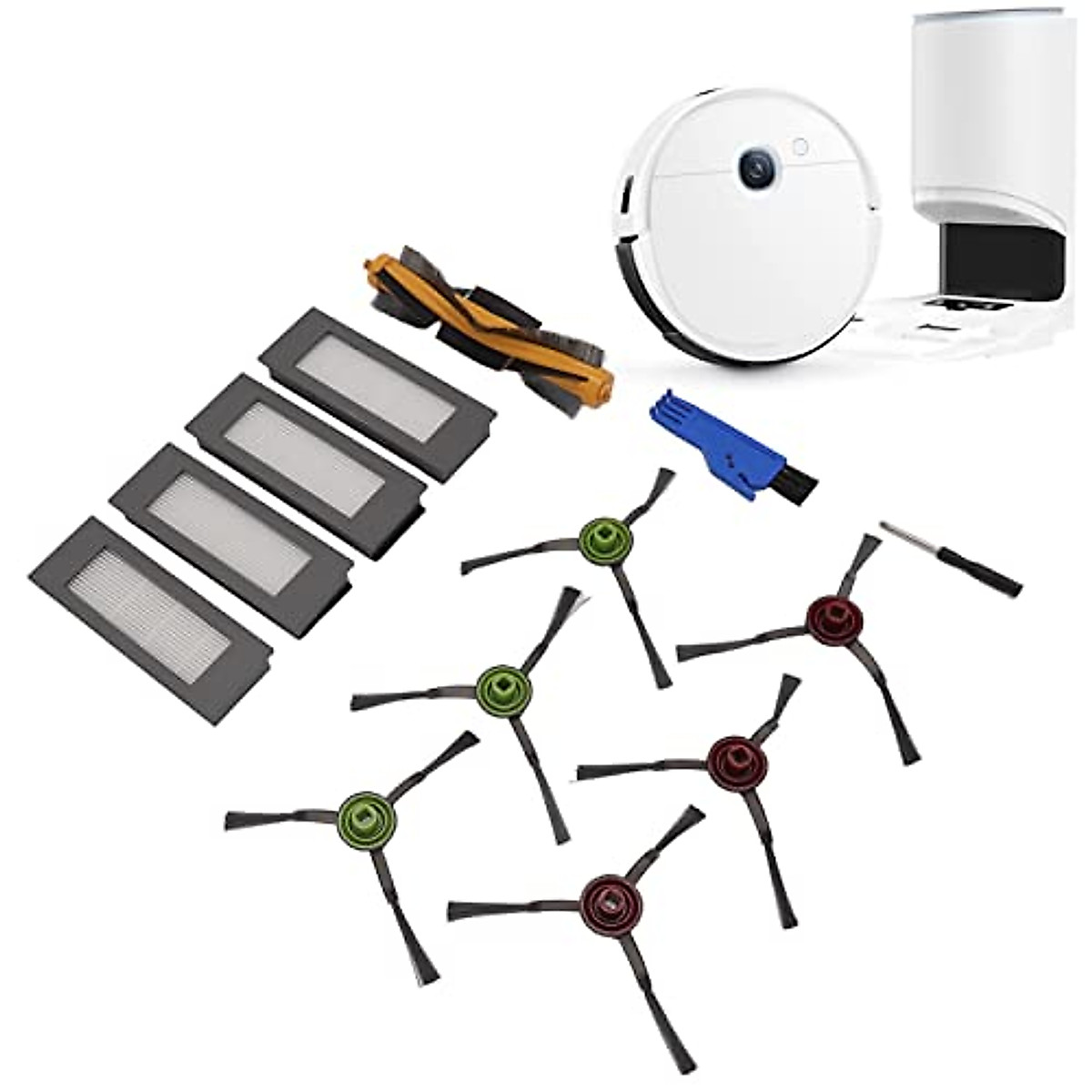 Sweeper Replacement Parts, Sweeper Brush Filter Accessories Main Brush Side Brush Filter Screwdriver Kit Compatible With Yeedi VAC VACmax VAC Station