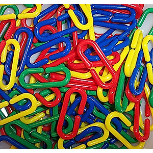 100 Plastic C-clips Hooks Chain C-links Sugar Glider Rat Parrot Bird Toy Parts