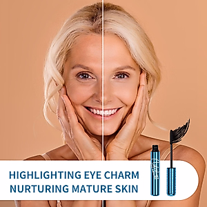 Mascara for Older Women, Black Mascara for Seniors with Thinning Lashes Waterproof Volumizing Mascara, Hypoallergenic Mascara for Sensitive Eyes (Pack of 1)