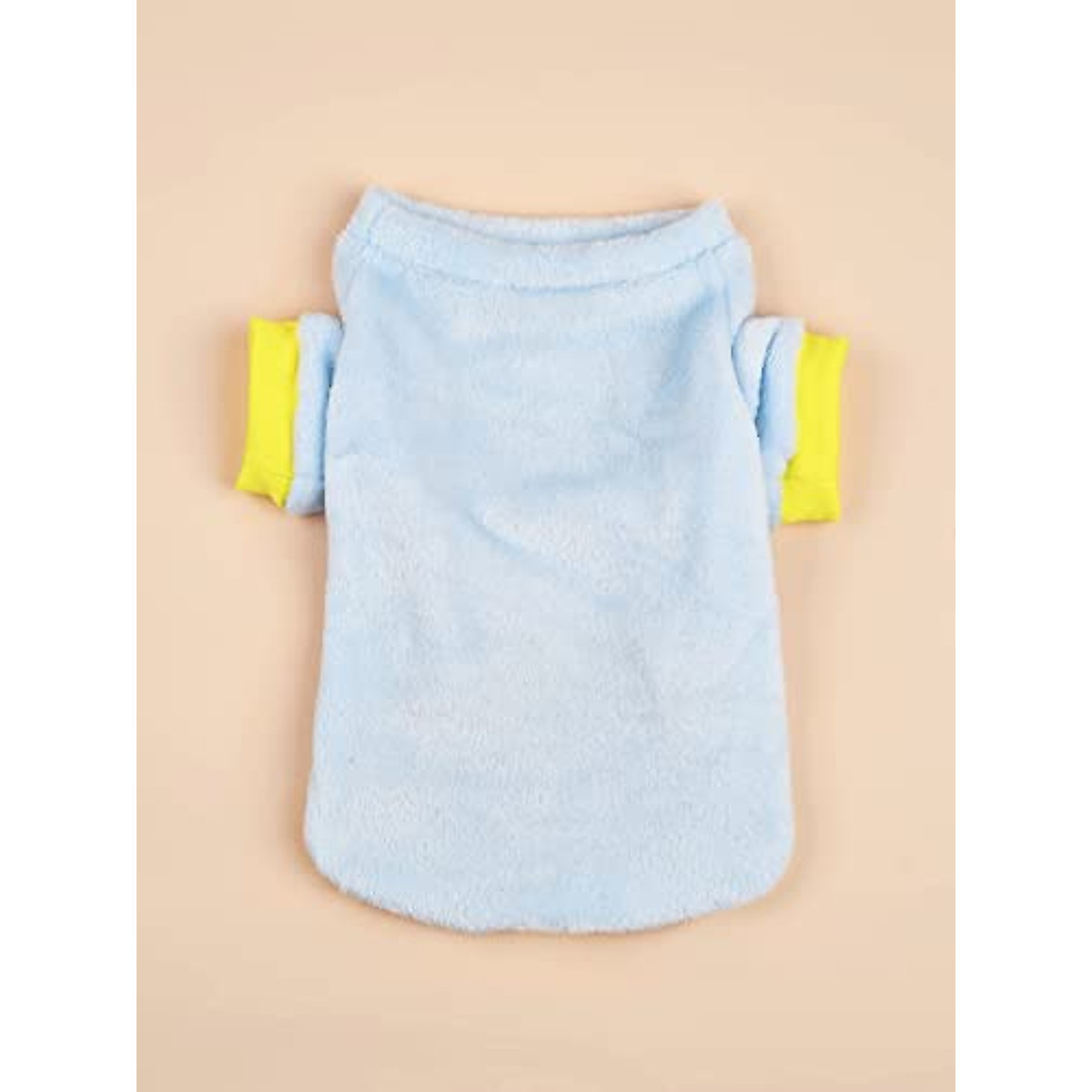 QWINEE 2Pcs Dog Plush Sweatshirt with Hat Set Lovely Dog Shirt Costume for Puppy Small Medium Dogs Kitten Cats Blue M