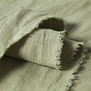 Japan Nature 100% Linen Fabric for Clothing, Home Decor, Pillow, Sofa, 56" Width, Craft by The Yard (Light Green)
