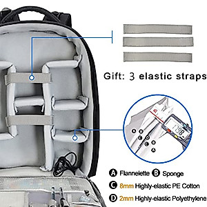 CADeN Camera Backpack Professional DSLR Bag with USB Charging Port Rain Cover, Photography Laptop Backpack for Women Men Waterproof, Camera Case Compatible for Sony Canon Nikon Lens Tripod Accessories