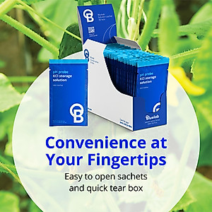 Bluelab KCl Storage Solution Sachets - Ideal for Maintaining pH Pens, pH Meters & pH Probes - Optimal Probe Care to Ensure Accurate Measurements with Regular Probe Hydration, 30 Sachet Box, 18ml Each