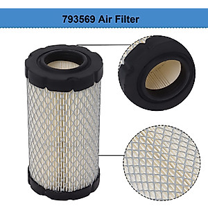 793569 Air Filter for Compatible with B-S GY21055 𝐒 𝐈𝐧𝐭𝐞𝐤 𝐒𝐞𝐫𝐢𝐞𝐬 with Pre Filter 793685 MIU11511 12673 Lawn Mower Air Filter (Pack of 6)