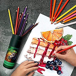 YOOUSOO Colouring Pencils, 24 Pcs Professional Coloured Pencils Drawing Pencils, Oil-based Artist Pencil Set, No Wax, Ideal for Sketching, Doodling, Painting, Writing, Pre-sharpened…