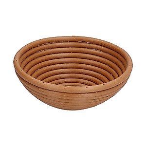 Proofing Baskets for Bread Baking, Washable European Style Bread Baking Tool Woven Basket Fruit Tray(round yellowish brown16*6cm)
