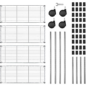 Miibox 4-Tier Heavy Duty Storage Shelving Unit 1000Lb Capacity,Chrome,36Lx14Wx55.91H inch