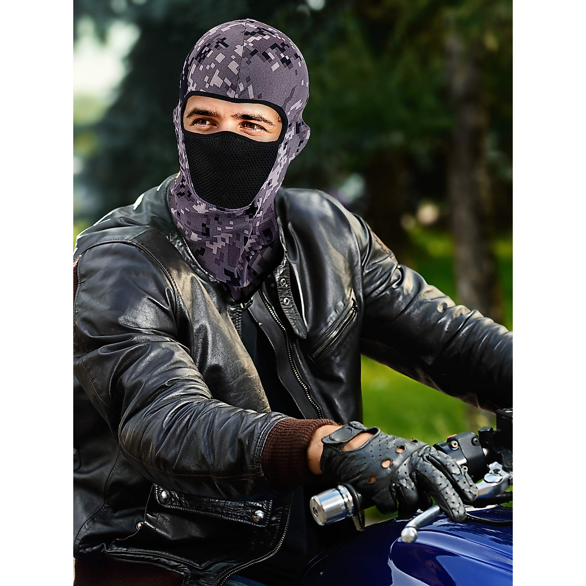 Blulu 4 Pieces Balaclava Full Face Mask Winter Windproof Balaclava Neck Sun Protection Breathable Face Cover (Camouflage)