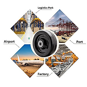 HANDSAMMU 5 Inch Caster Wheels, Heavy Duty Casters, Trailer Wheels with Strong Capacity 1000 LB, High Temperature Resistance: -50f to +250f. Use for Trolleys, Flatbeds, Trailer Jack
