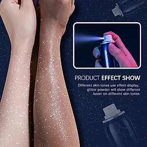 Ibccndc Glitter Spray Shimmer Silver Glitter Hairspray for Women Tiktok, Hair and Body Glitter Spray