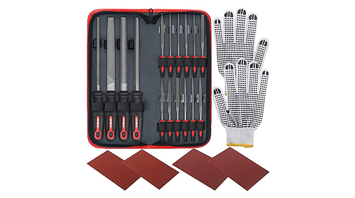 Hi-Spec 16 Pc Metal & Needle File Set | T12 Carbon Steel Tools
