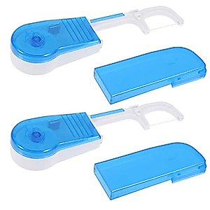 ARTIBETTER 2pcs Dental Floss Holder with 2pcs 30 Meters Dental Floss Dental Floss Replacement Rack for Oral Care (Blue)