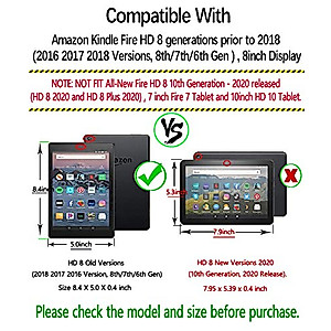 Case for Kindle fire HD 8 Old Model (Only Fit 2018 2017 2016, 8th/7th/6th Gen), Not Fit HD 8 2020 Tablet and HD 8 Plus, JZCreater Standing Case Cover with Auto Wake/Sleep, Purple Butterfly