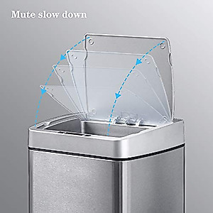 Slim Smart Trash Can Simple Induction Trash Can Household Trash Bin with Lid Smart Living Room Kitchen Large Capacity Trash Can (Silver/Gold) Bathroom Trash Can (Capacity : 22L, Color : Gold)