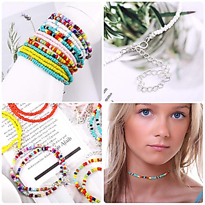 Hicarer 16 Pcs Beaded Choker Necklace Boho Women Bohemian Seed Beads Choker Colorful Bead Necklace for Women(Classic)