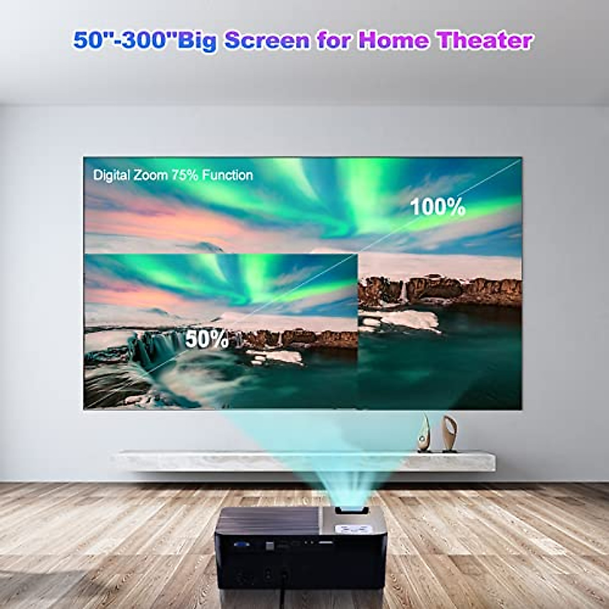 5G WiFi Bluetooth Projector, Full HD Native 1080P Projector 10000 Lumens Support 4K,Zoom,Keystone Correction,Compatible w/ TV Stick, iOS, Android,Laptop[Carrying Bag Included]