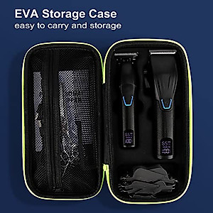 Suttik Professional Hair Clippers and Trimmers Combo Set for Men with Case, Barber Clippers for Hair Cutting, Cordless Clippers with Beard Trimmer Grooming Kit, Black,Gift for Men