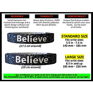 We Keep You Motivated Motivational & Inspirational Bracelet – Believe Uplifting Positive Affirmations Reversible Stretch Wristband - Encouragement Focus Fitness Sports Motivation LLC