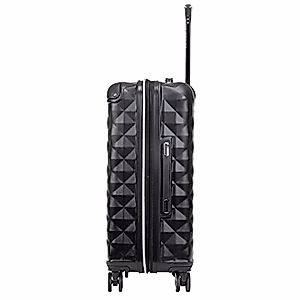 Kenneth Cole Reaction Diamond Tower Collection Lightweight Hardside Expandable 8-Wheel Spinner Travel Luggage, Black, 24-Inch Checked