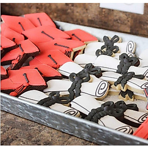 3 Pieces Graduation Cookie Cutters 2024, Stainless Steel Molds Cap, Diploma,Graduation Gown Shapes for High School College Graduation Party