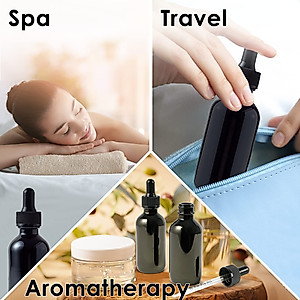 Zetta Glass Company 1 oz Black Brilliance: Precision And Elegance Tincture Bottles With Measured Dropper