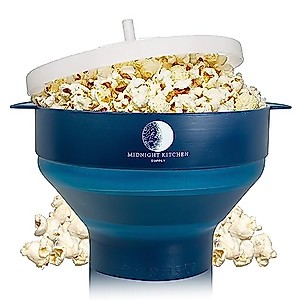 Midnight Kitchen Supply Silicone Popcorn Popper | microwave popcorn | air popper | popcorn microwave | popcorn bowl | Air popper popcorn maker no oil | microwave popcorn popper | popcorn