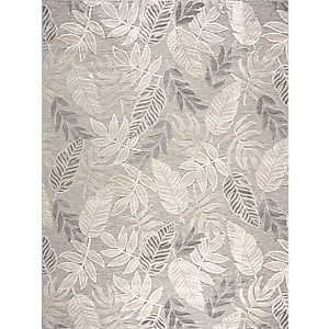 Large Jute Water Resistant Indoor Outdoor Rug 8x10 - Traditional Outdoor Rugs for Patio, Entryway, Deck, Porch, Camping, RV - Outside Area Rug