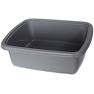 YBM Home Plastic Dish Pan Basin 4.75 in. H x 11 in. W x 13 in. L Ba430 (1, Gray)