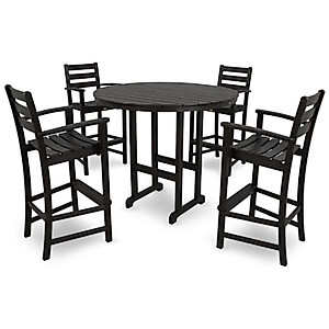 Trex Outdoor Furniture TXS119-1-CB Monterey Bay 5-Piece Bar Set, Charcoal Black