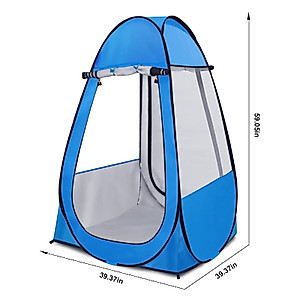Single Pop Up Tent Pods Sports Fishing, Clear Rainproof Windproof Beach Tent for Wind and Rain in Chilly Weather，Lightweight and Sturdy, Easy Set Up, Outdoor Foldable (Pale Blue)