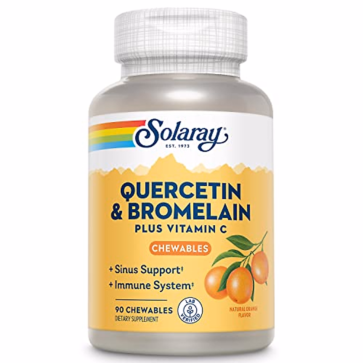 SOLARAY QBC Plex Chewables | Quercetin & Bromelain Plus Vitamin C | Immune & Respiratory Health Support | 90ct, 30 Serv.
