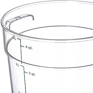 Carlisle FoodService Products Storplus Round Food Storage Container with Stackable Design for Catering, Buffets, Restaurants, Polycarbonate (Pc), 4 Quart, Clear, (Pack of 12)