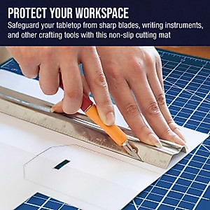 U.S. Art Supply 40" x 60" WHITE/BLUE Professional Self Healing 5 - 6 Layer Double Sided Durable Non-Slip Cutting Mat Great for Scrapbooking, Quilting, Sewing and all Arts & Crafts Projects