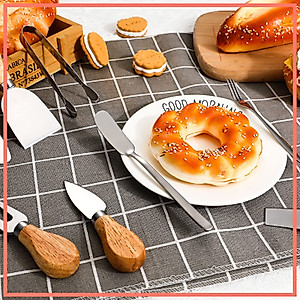 48 Pieces Cheese Knife Set Include 8 Pieces Stainless Steel Cheese Spatula Set with Wooden Handles 40 Pieces Stainless Steel Cheese Spatula Set for Birthday Wedding Christmas