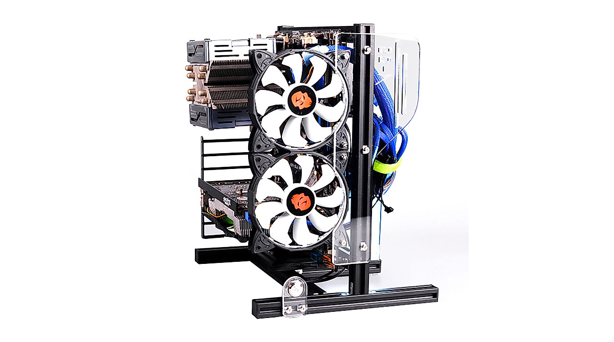 Black PC Test Bench - Open Air Case for DIY Builds