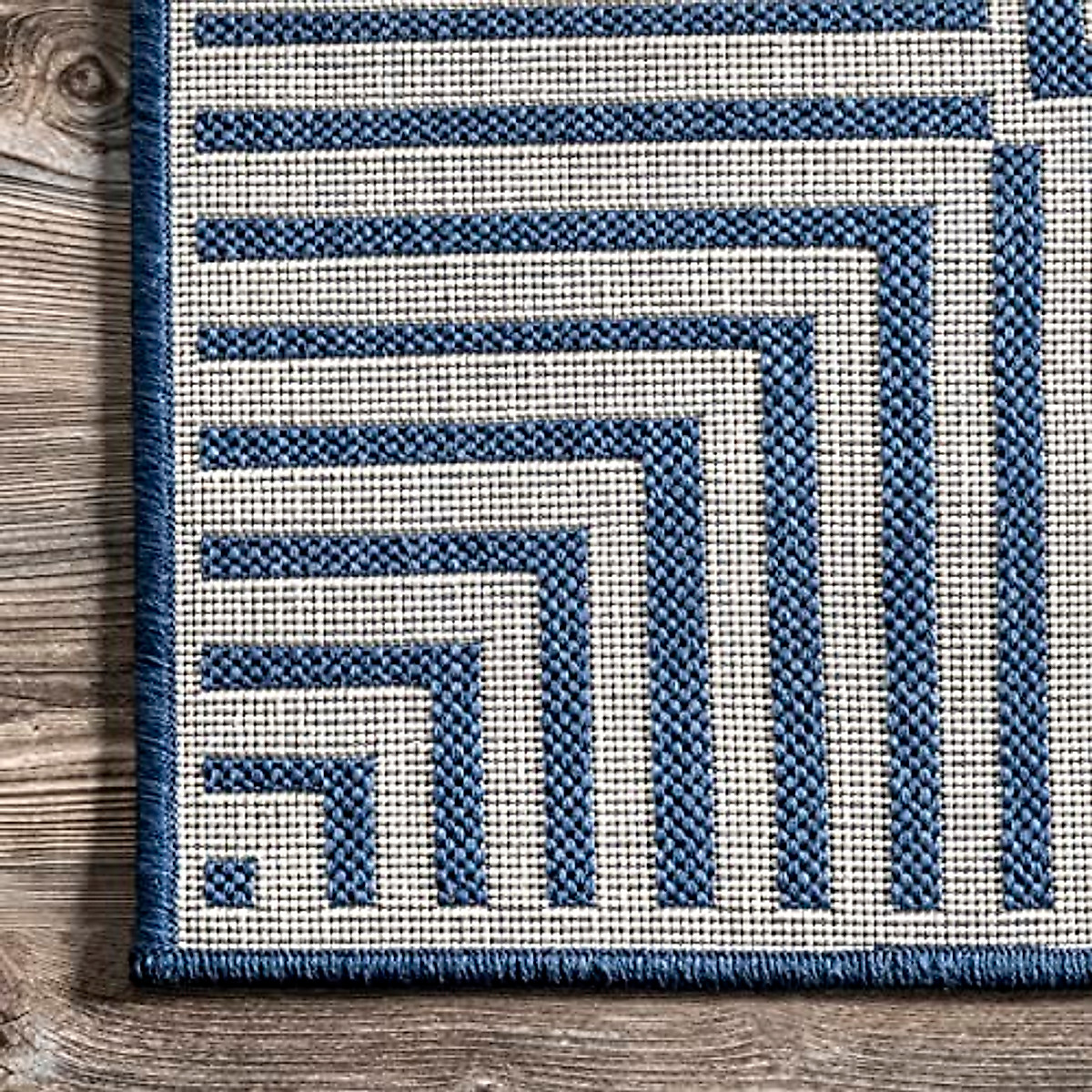 nuLOOM Asha Simple Border Indoor/Outdoor Area Rug, 5' x 8', Navy