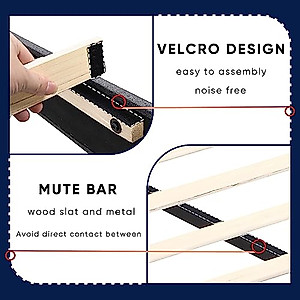 TMEOSK Queen Size Upholstered Platform Bed Frame with Fabric Headboard and Wooden Slats Support, Mattress Foundation, No Box Spring Needed for Boys Girls Teens Adults, Under Bed Storage (Gray)