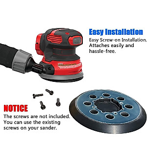 5 Inch Replacement Sander Pad for CRAFTSMAN CMCW220B & CMEW231 Sander - 5" 8 Hole Hook and Loop Sanding Pad for Woodworking and Metalworking Sander (1 Pack)