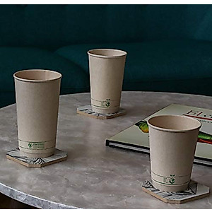 12oz Plastic-free Coffee Cups by Living Balance | 100 cups with Integrated Sleeves. Best alternatives to plastic cups.
